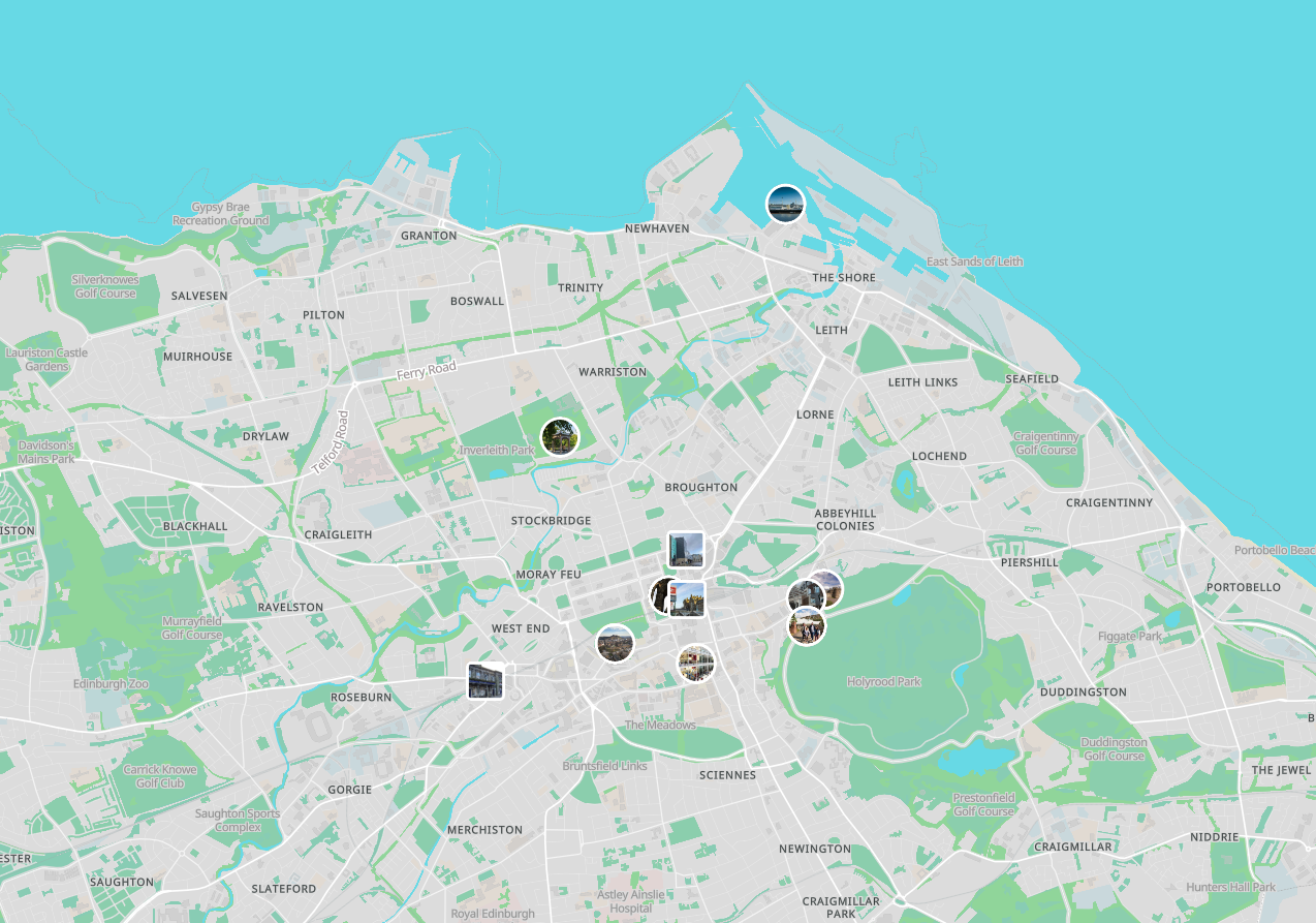 Map Downtown Edinburgh
